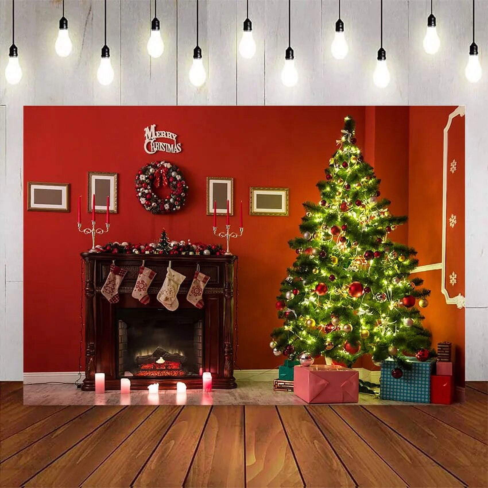 Merry christmas photography backdrop retro fireplace photo background x ...