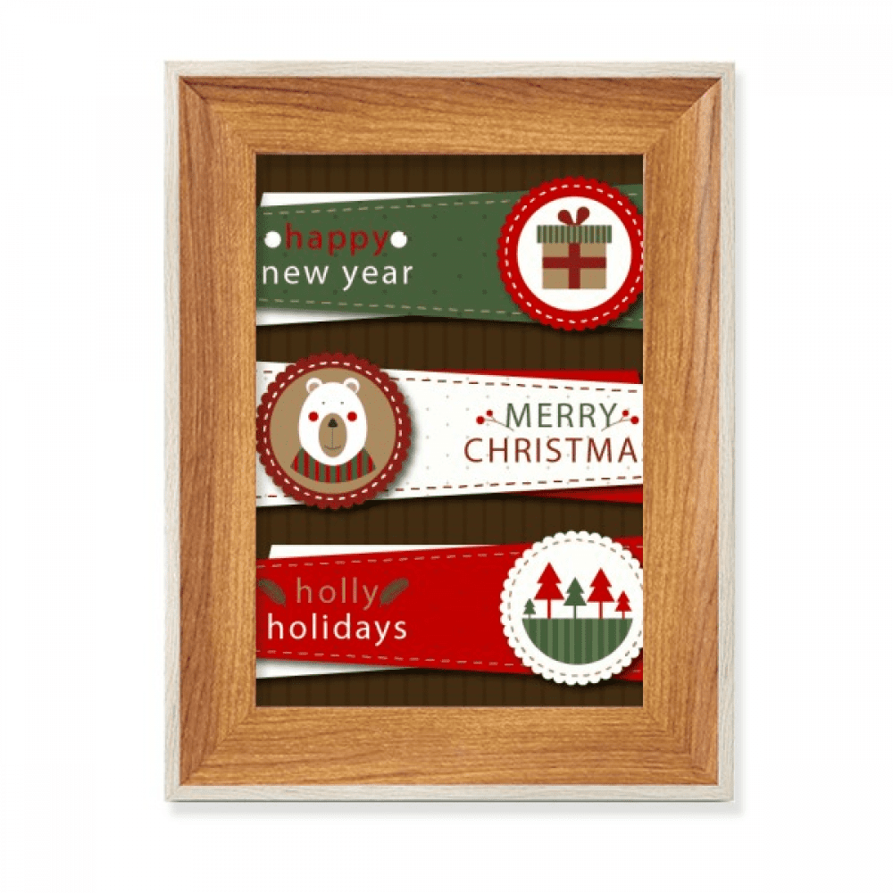 Merry mas Colorful Board Illustration Desktop Wooden Photo Frame ...
