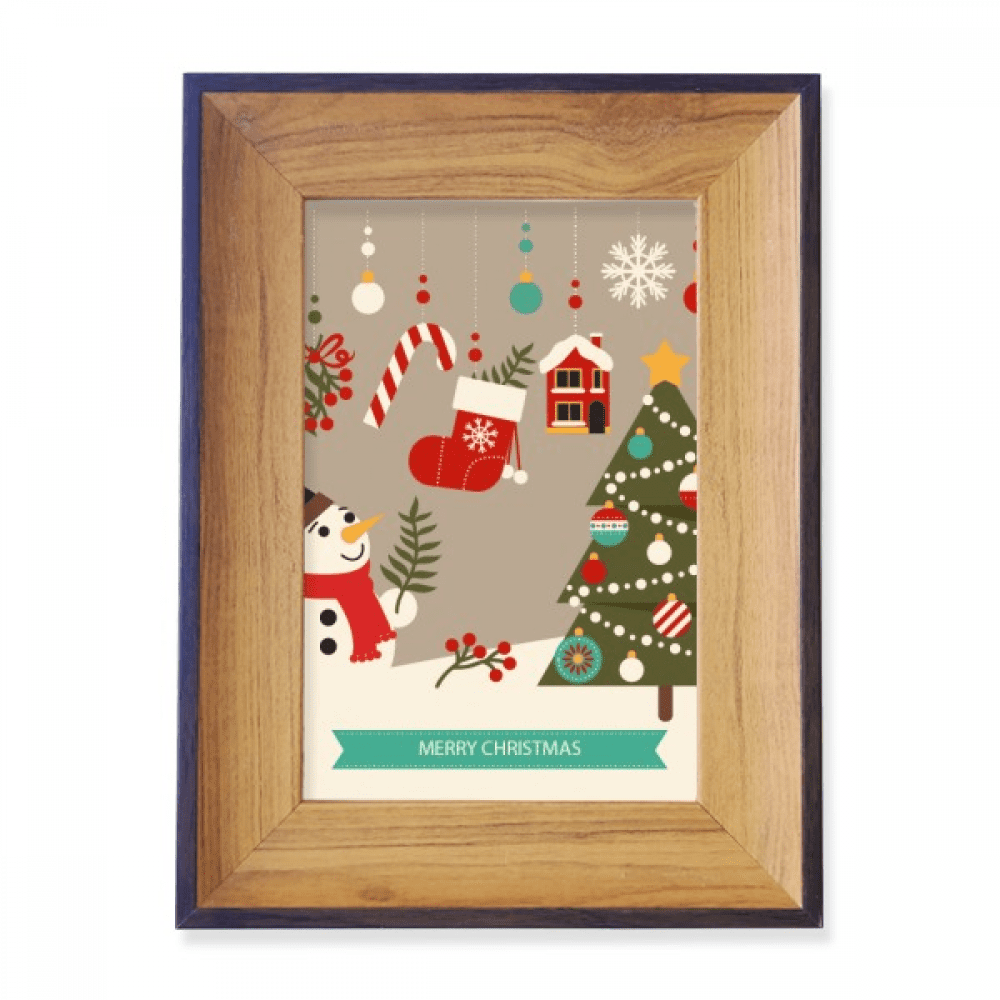 Merry mas Snowman Pattern Photo Frame Exhibition Display Art Desktop ...