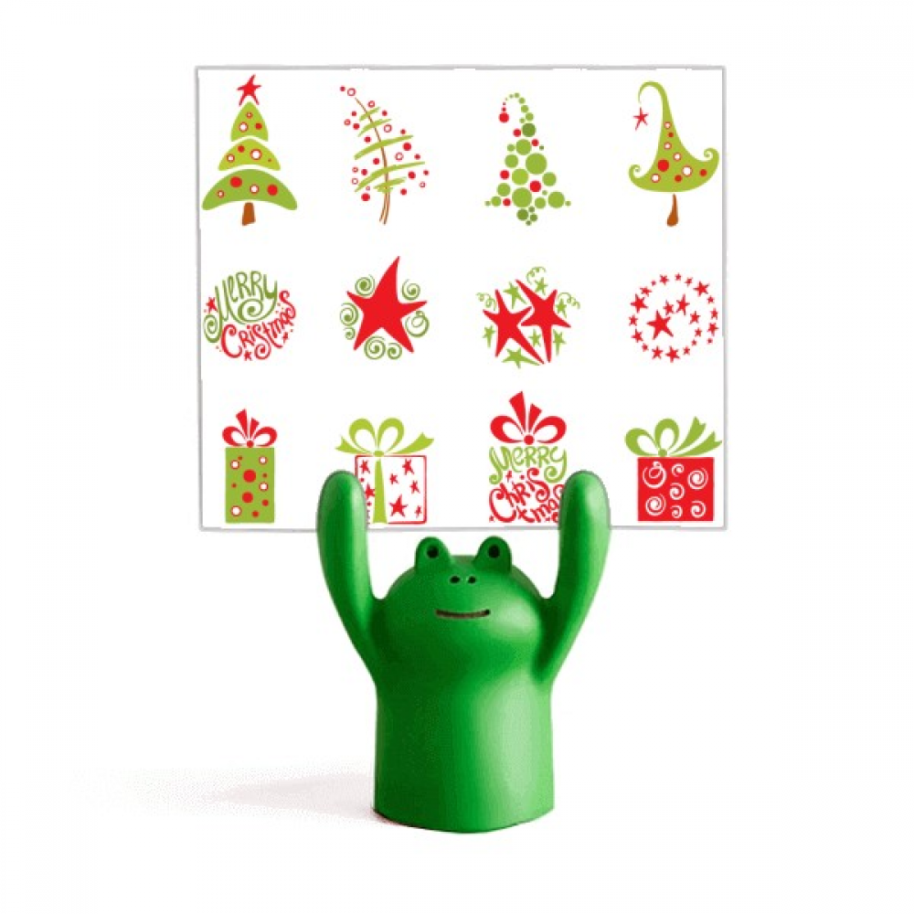 Merry mas Tree Red Illustration Memo Holder Cartoon Animal Frog Stand ...