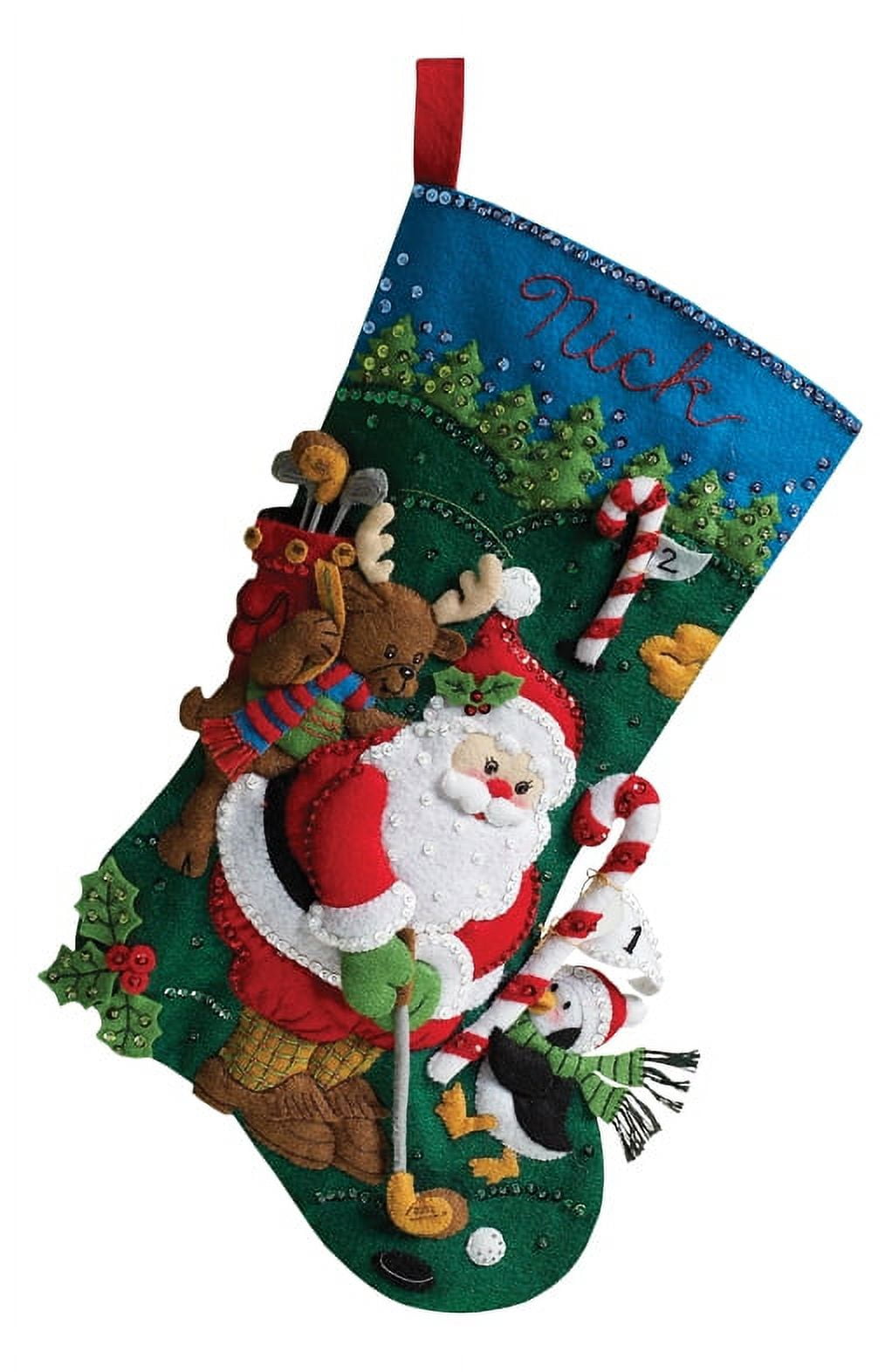 MerryStockings Nick Bucilla 18" Christmas Stocking Felt Applique Kit ...