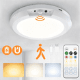 Merryhome Motion Sensor LED Ceiling Light 7 inch, Rechargeable Wireless ...