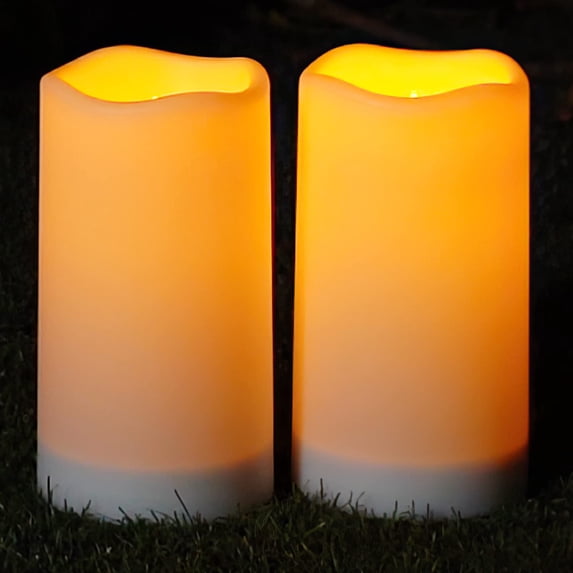 Merrynights Weatherproof Solar Candles, Rechargeable, Flameless, Dusk ...