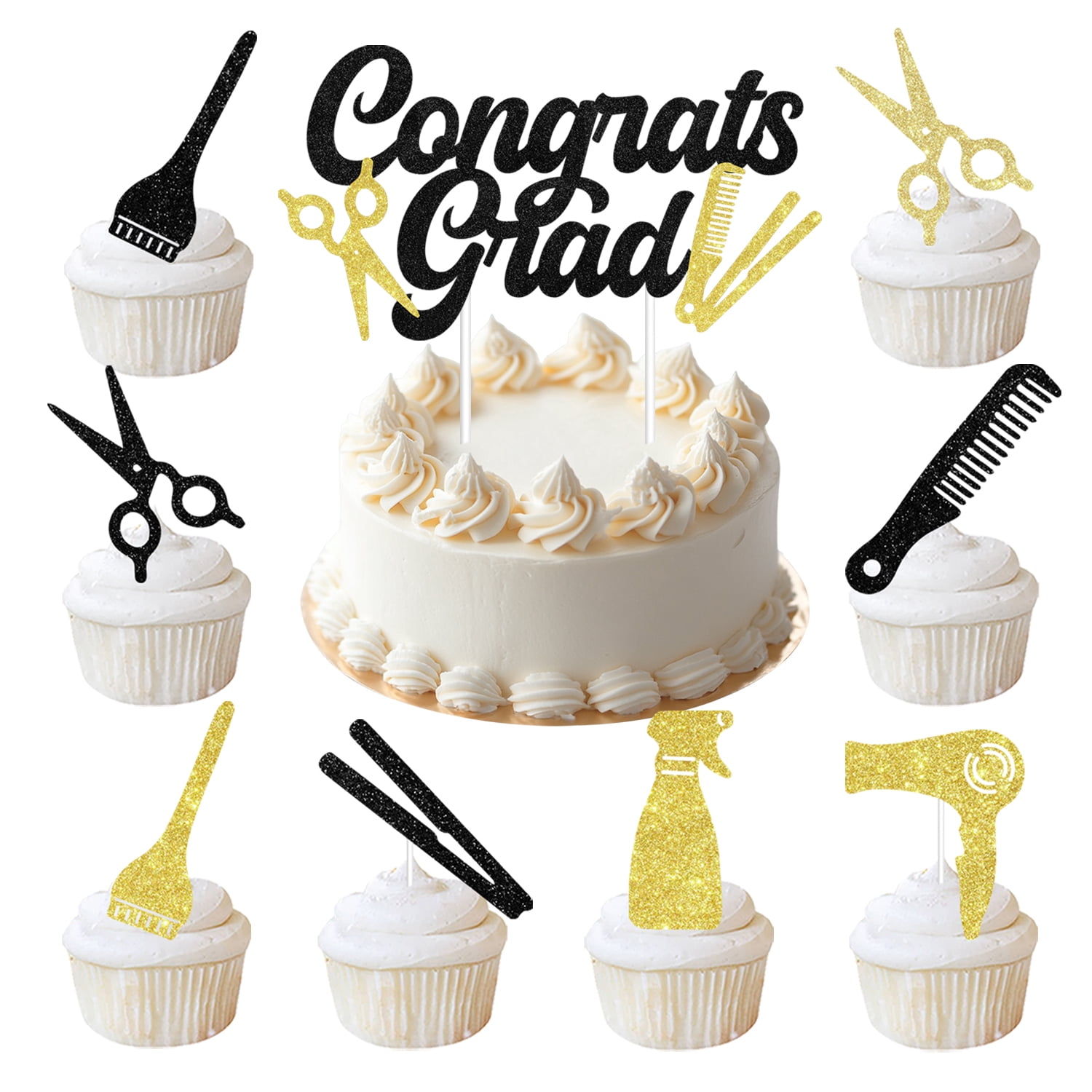 Merrystorm 13PCS Hairdresser Cake Topper Set for Haircut Graduation ...