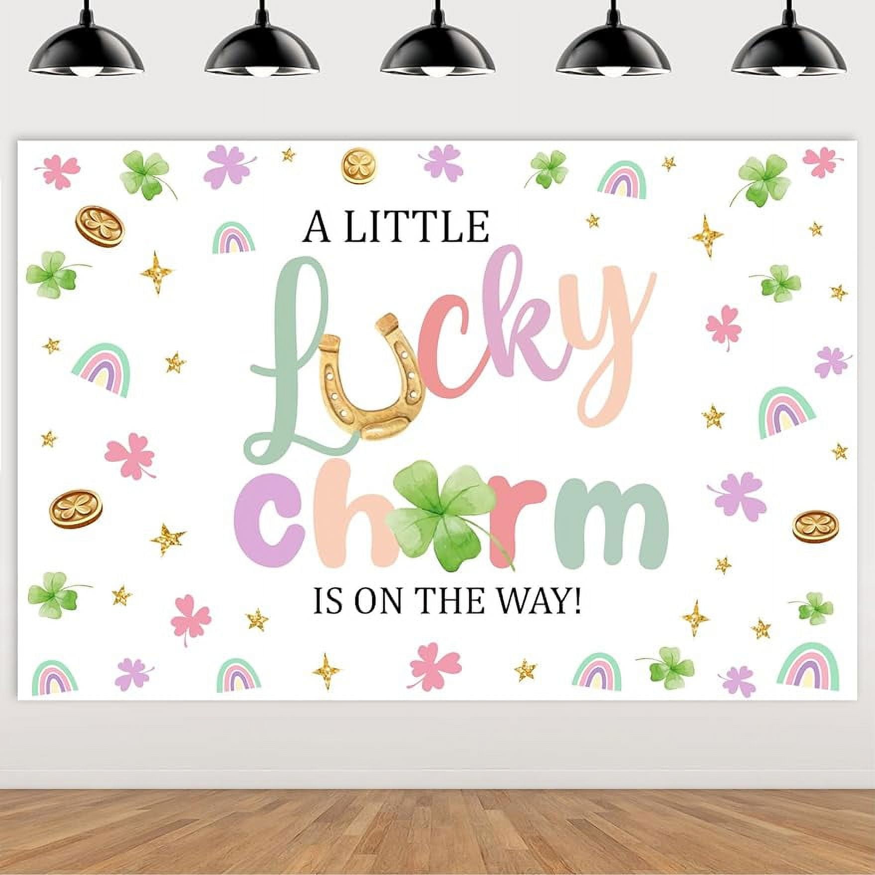 Merrystorm A Little Lucky Charm Baby Shower Backdrop, St. Patrick's Day ...