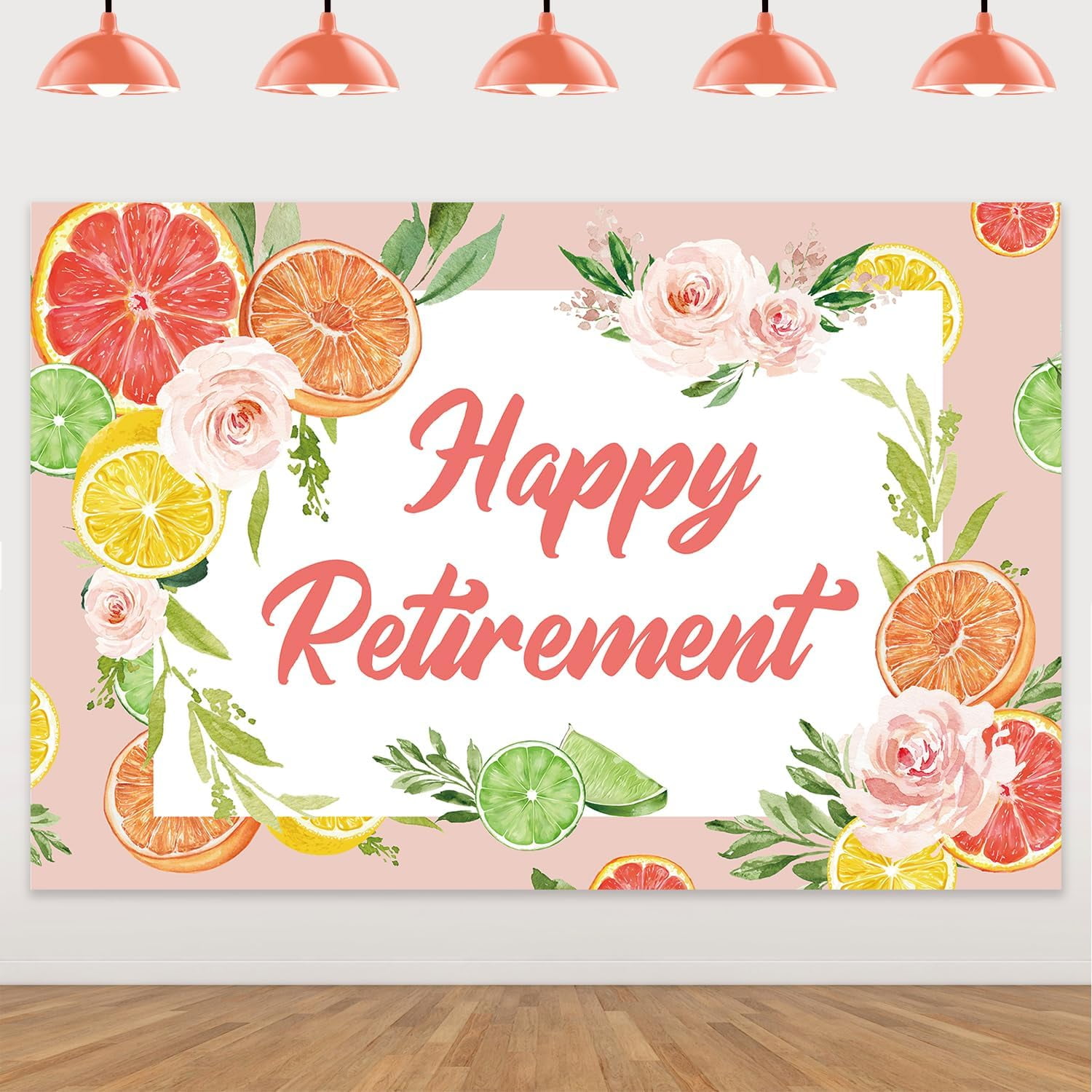Merrystorm Citrus Happy Retirement Backdrop, Tropical Citrus Retirement ...