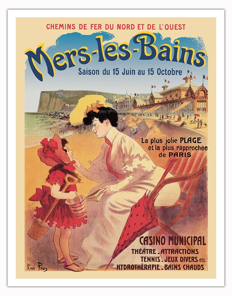 Mers-Les-Bains Seaside Resort- France - Vintage Travel Poster by Jules ...