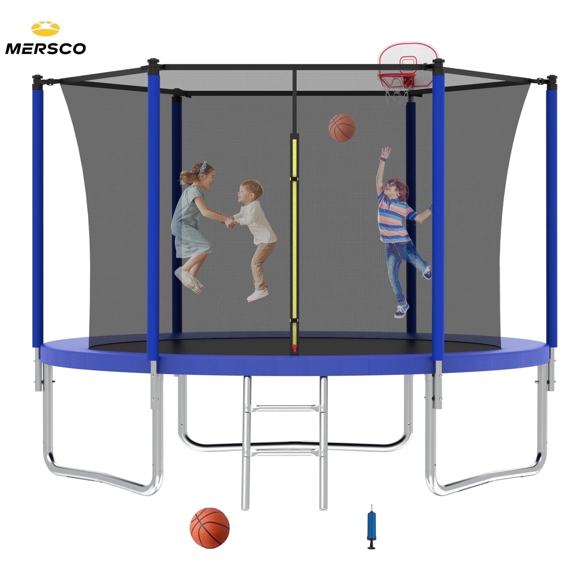 Mersco 10ft Trampoline for Kids,Outdoor Trampoline with Enclosure ...