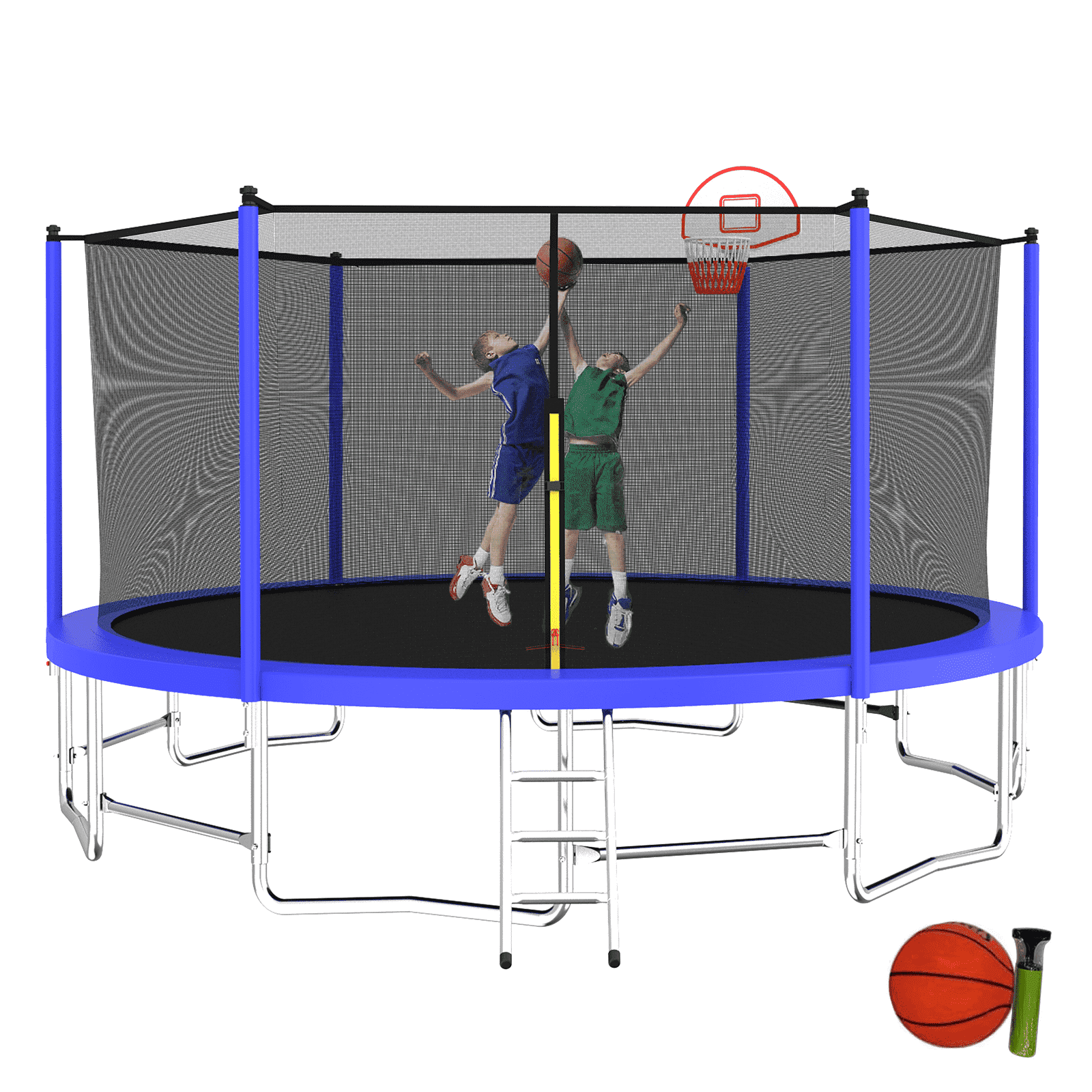 Mersco 16ft Trampoline for 10 Kids Adults, Outdoor Upgraded 1800Lbs ...