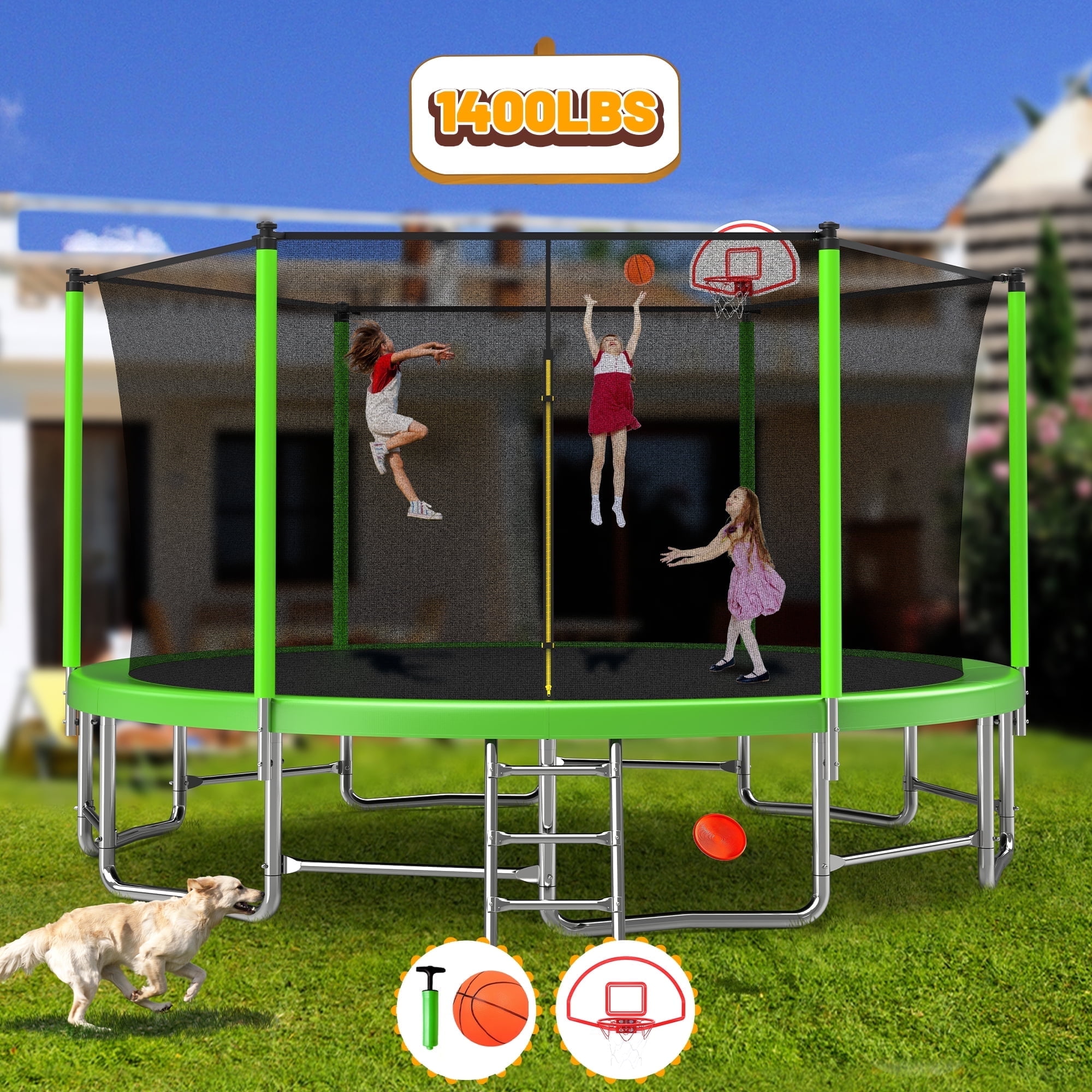 Mersco 16ft Trampoline for Kids Adults,Outdoor Trampoline with ...
