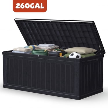 Keter 230-Gallon Large Outdoor Resin Patio Pool Storage Container ...