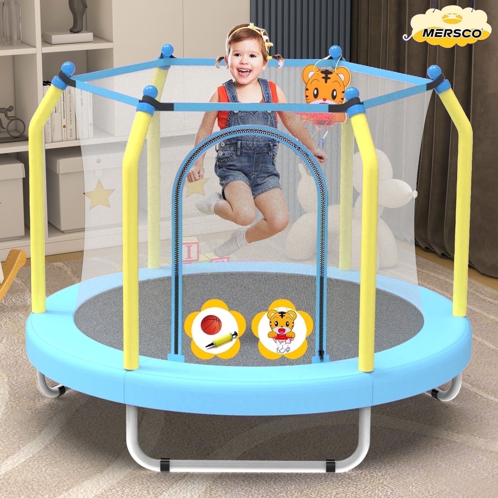 Mersco 55inch Kids Trampoline for Toddlers, Indoor & Outdor Trampoline ...
