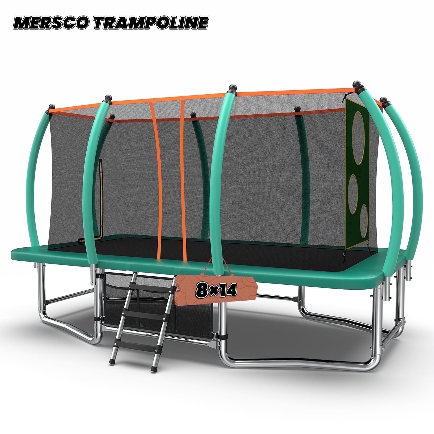 Mersco 8x14ft Large Rectangle Trampoline for Kids,Big Outdoor ...