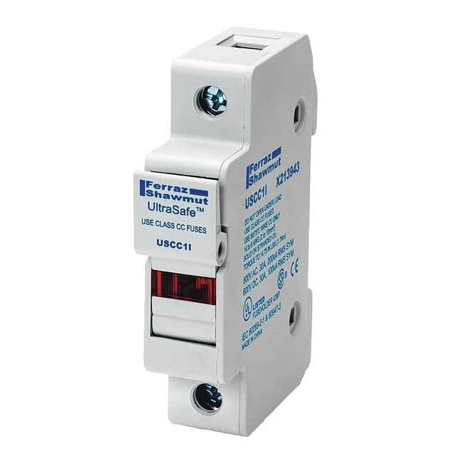 Finger Safe Fuse Block, 0 to 30A Amp Range, 600V AC/DC Volt Rating, 1 ...