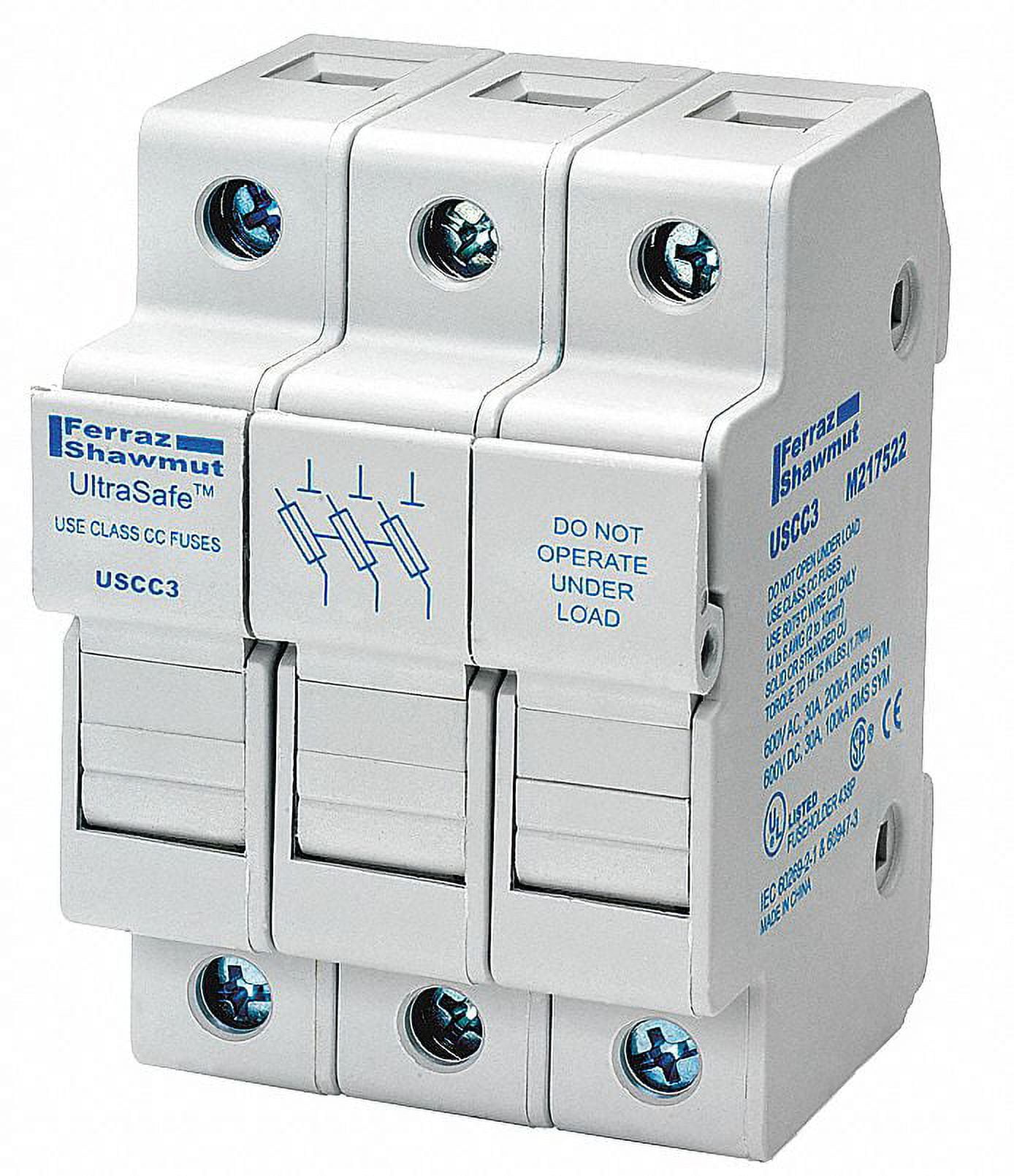 Mersen Fuse Block,0 to 30A,Class CC,3 Pole USCC3 - Walmart.com