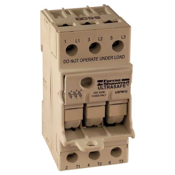 Mersen Fuse Block,0 to 30A,Midget,3 Pole USFM10 - Walmart.com