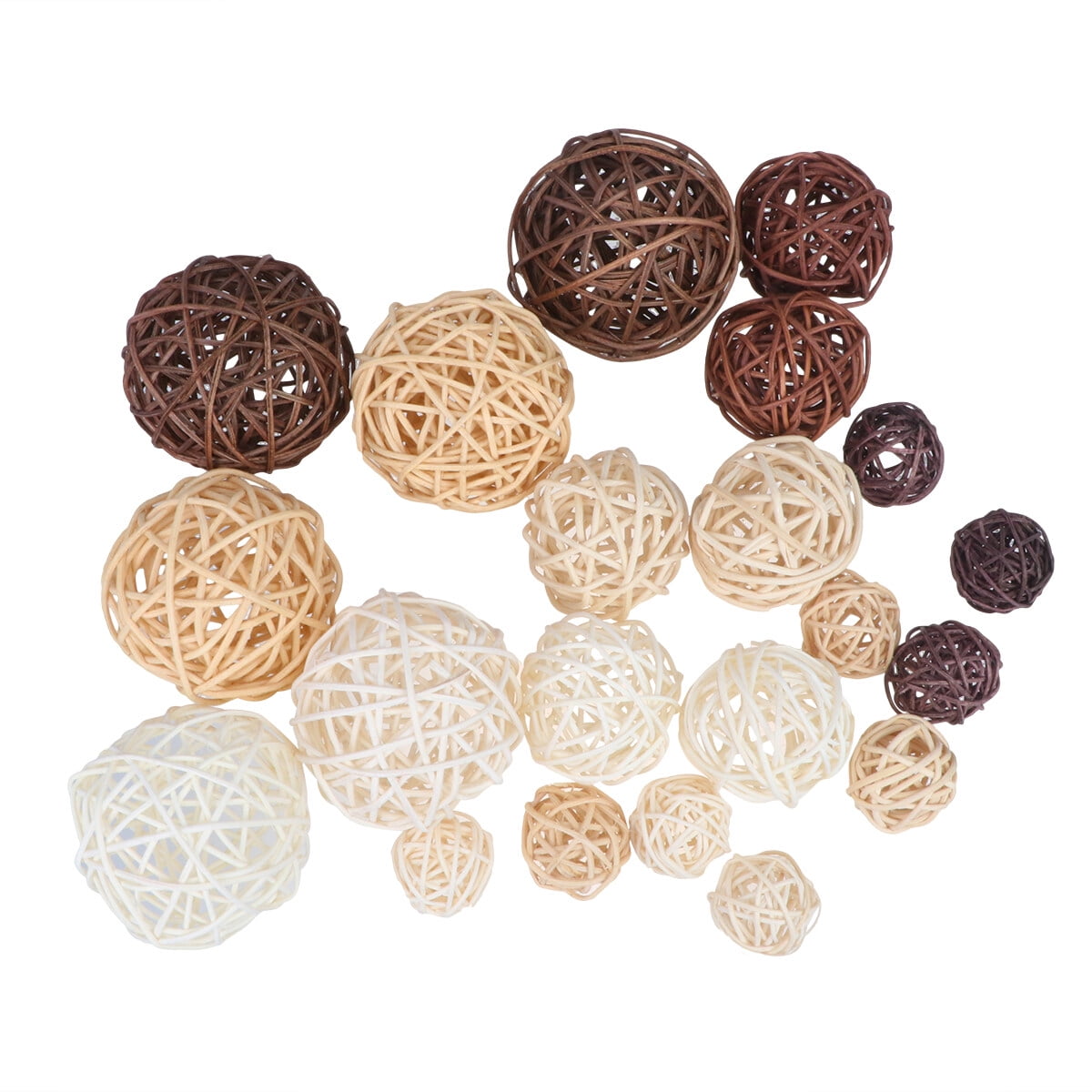 Mersess 21pcs Wicker Rattan Balls Hand Knitting Sepaktakraws Decorative ...
