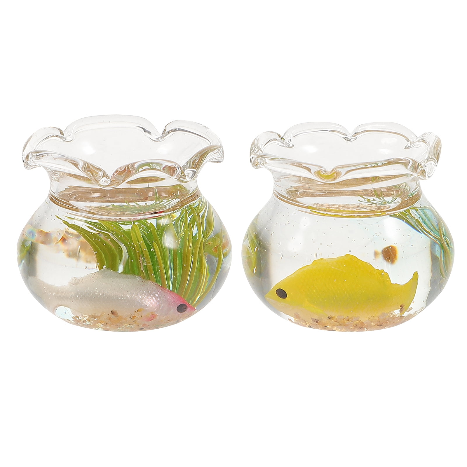 Mersess Set of 2 Miniature Glass Bowls for 1:12 Scale Mini Artificial ...