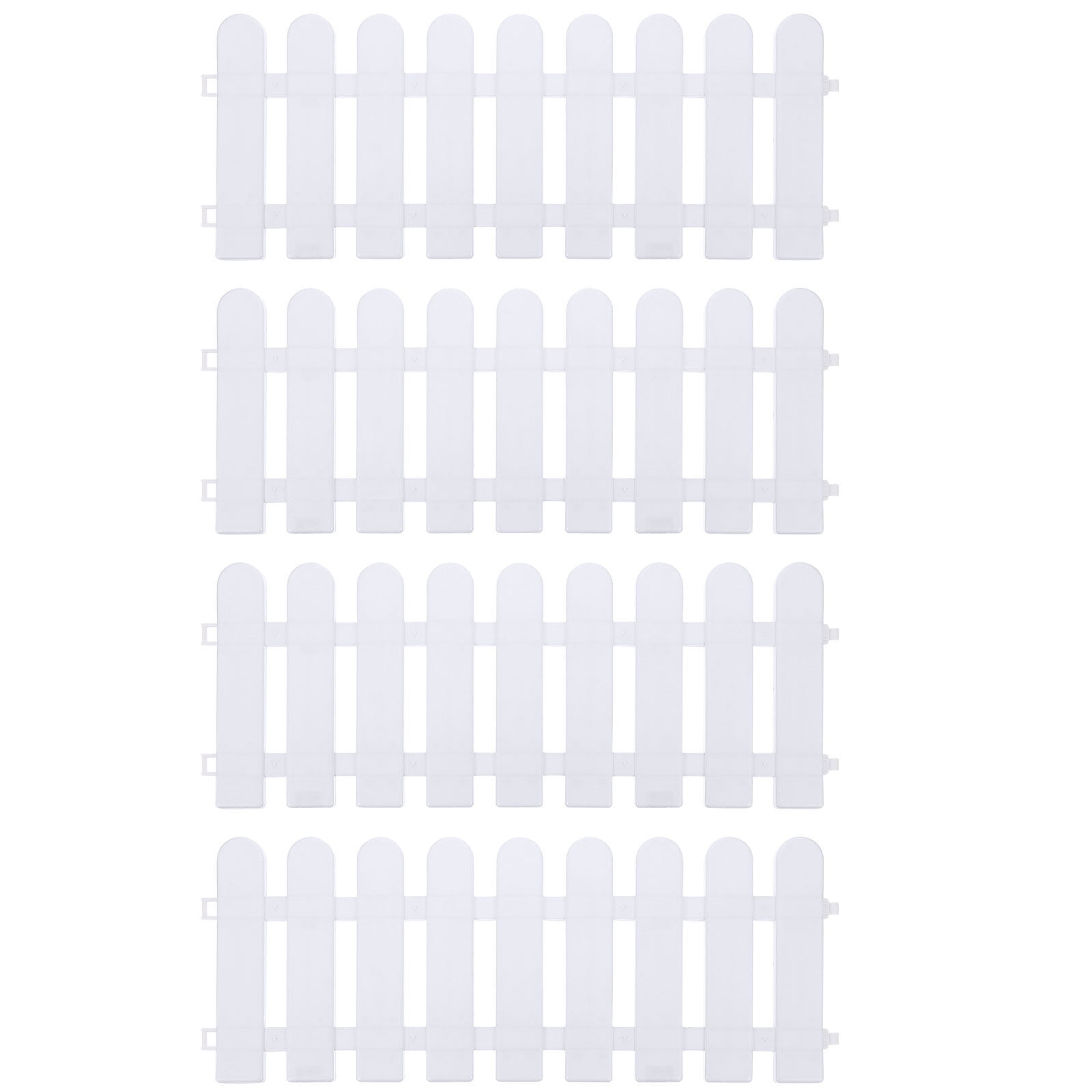 Mersess 4-Pack White Garden Fence Picket Edgings Stakes Decorative ...