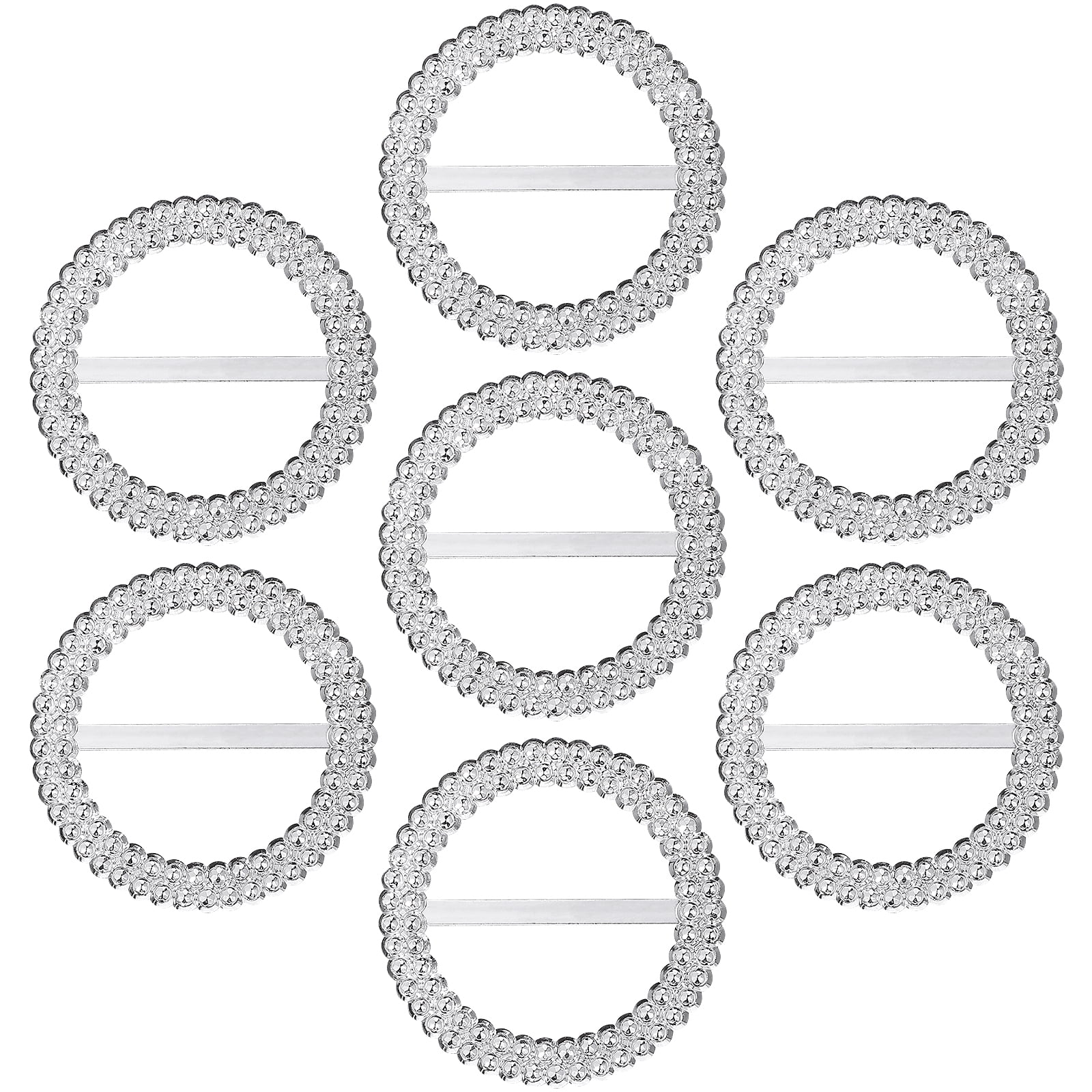 SUPVOX Buckles Chair Buckle Round Chair Sash Buckle Silver Rhinestone ...