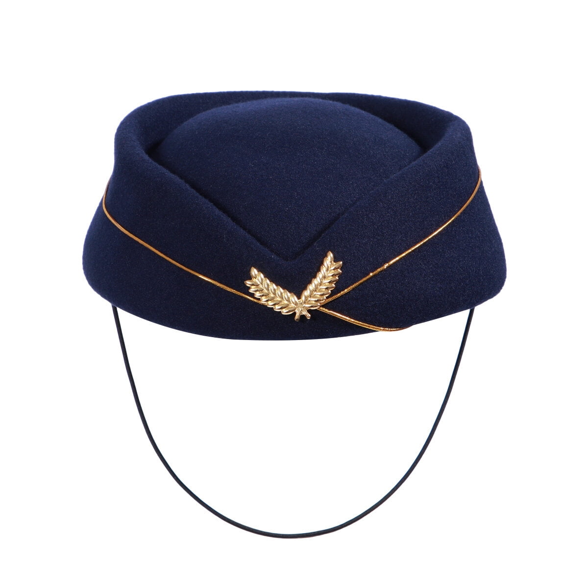 LOLIPPYY Navy Flight Attendant Hat with Round Brim, Airline Stewardess ...