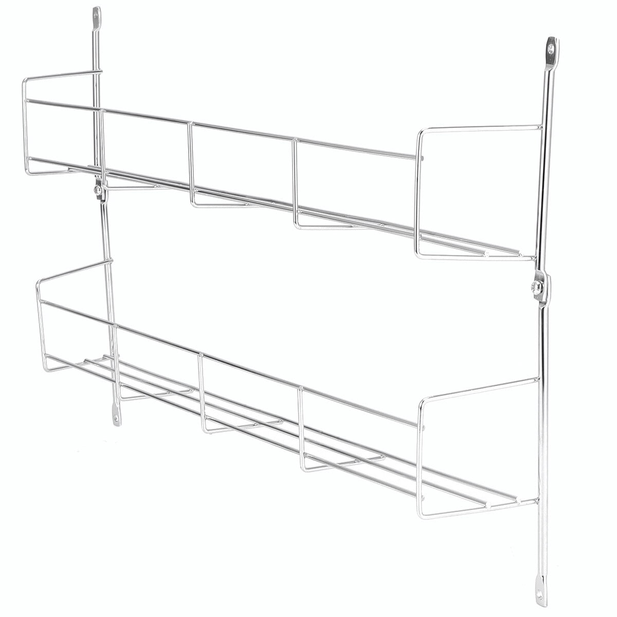 LOLIPPYY Kitchen Wall Shelves Silver Stainless Steel 2 Layer 9.25x15 ...