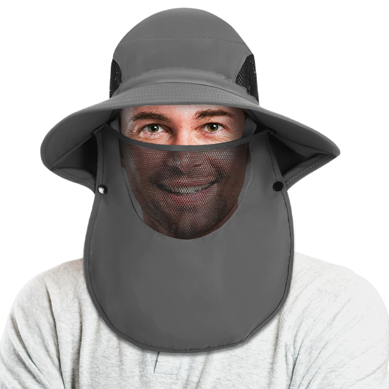 Mersess Sun Hat With Neck Flap Fishing Hat Sun Shield Hat Hiking Cap ...