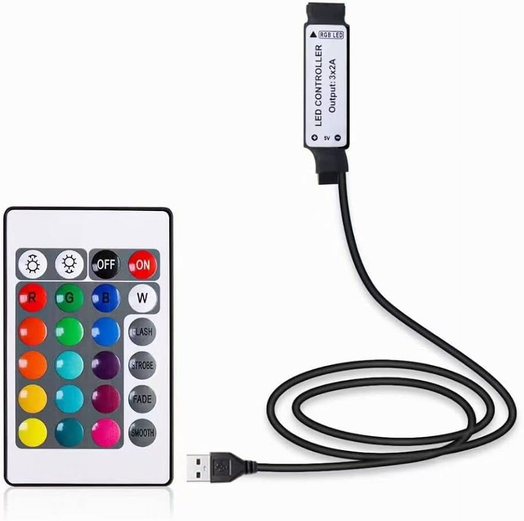 Meruido DC 5V 24 Key IR Remote Controller with 1m USB Inline IR ...