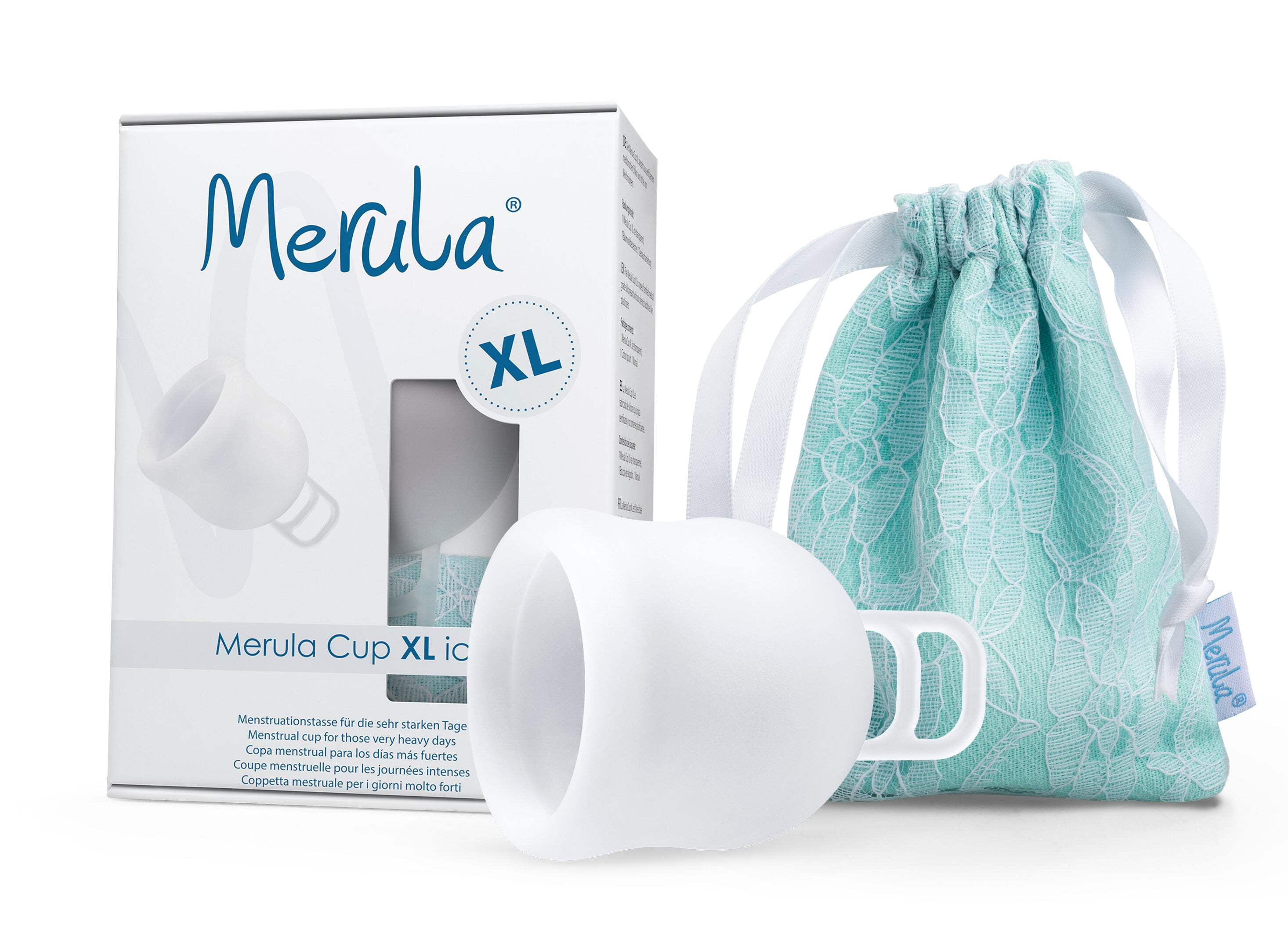 Merula Reusable Cup XL Ice - High Capacity Menstrual Cup for Heavy Flow ...