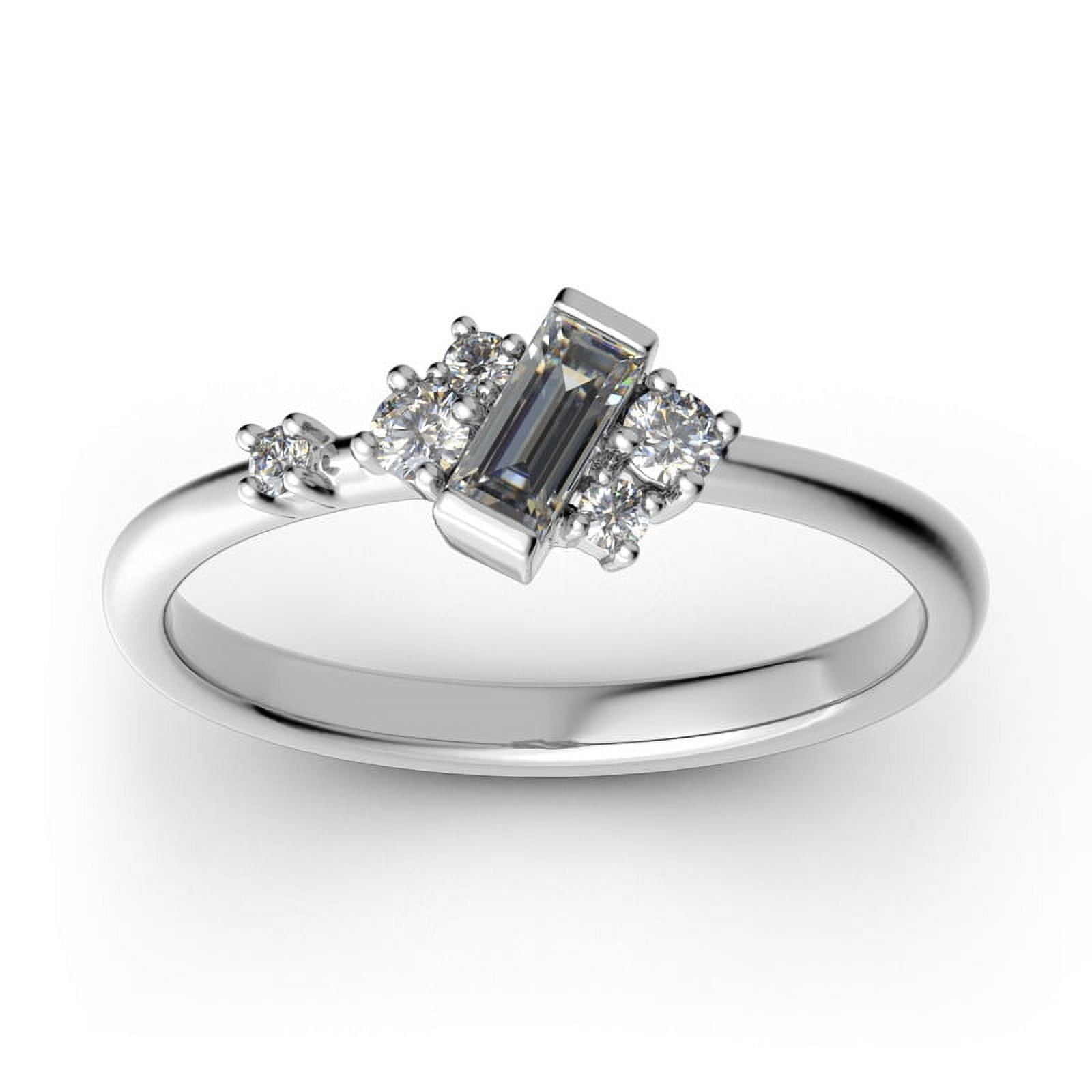 Meryn Jewel 1.4 Ct Emerald Cut Diamond Minimalist Ring - 14K White Gold ...