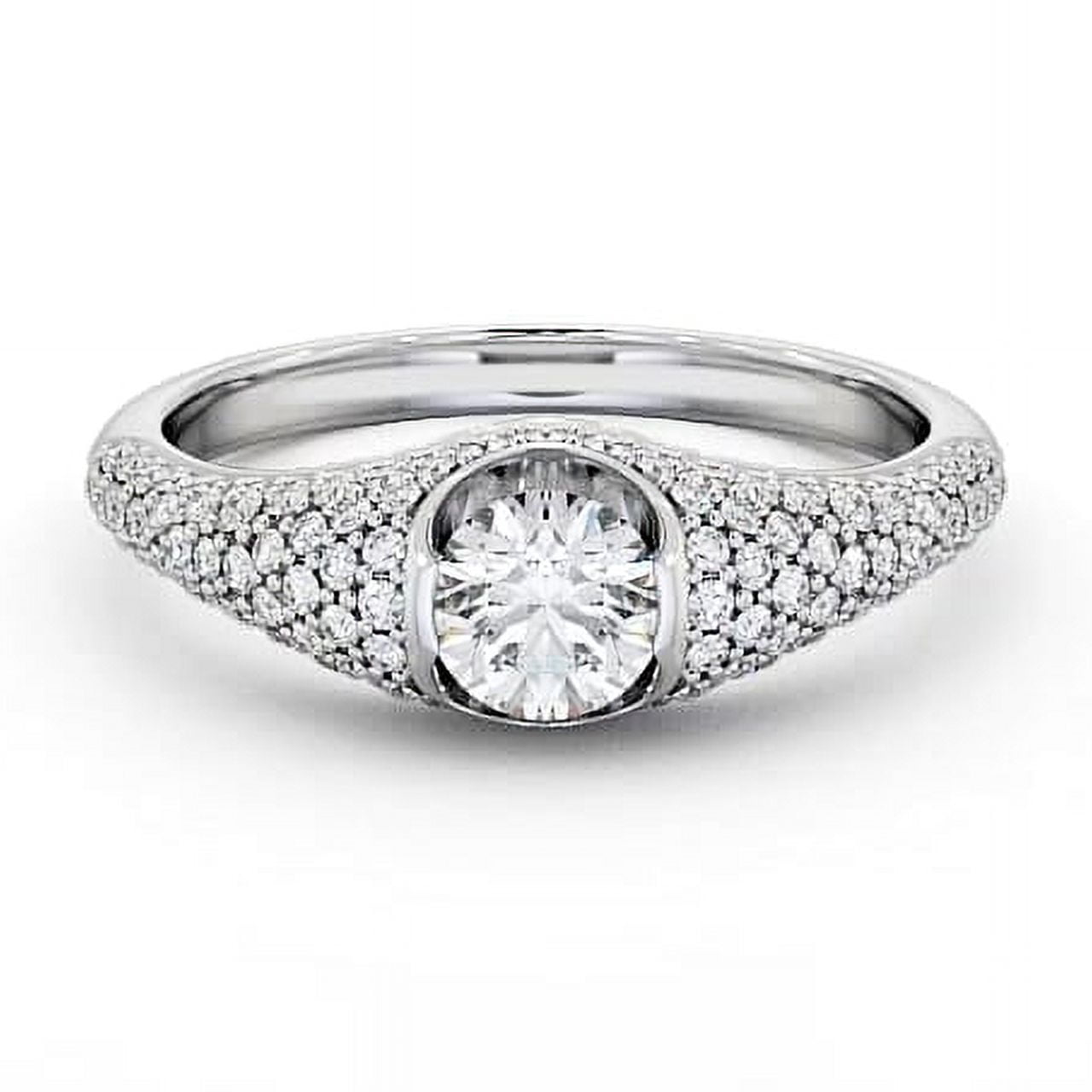 Meryn Jewel 1.5 Ct Round Cut Diamond Rings - 14K White Gold Plated for Her - Engagement Promise ...