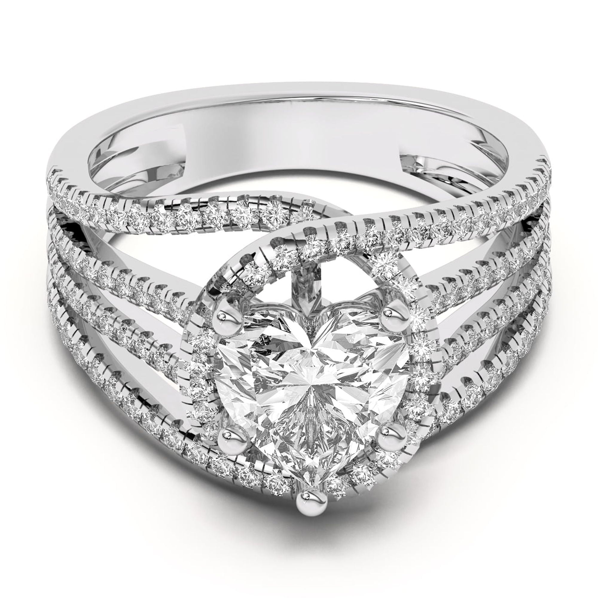 Meryn Jewel 1.87 Ct Heart Cut Diamond Engagement Ring - Halo Multi ...