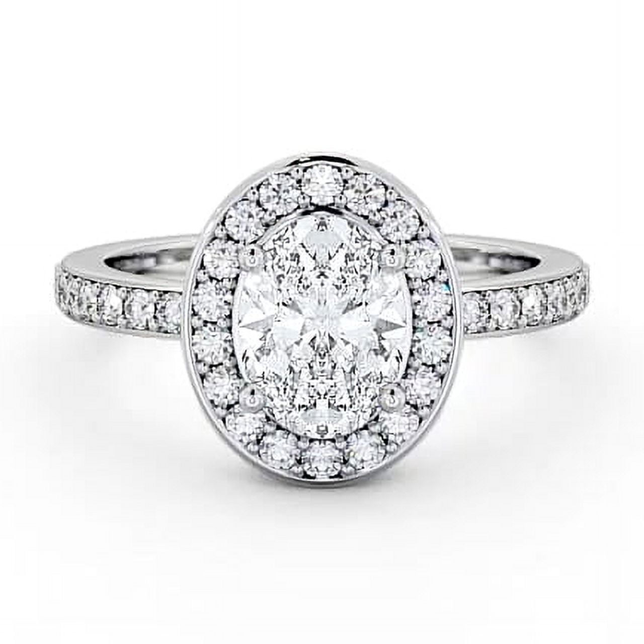 Meryn Jewel Oval Cut 2 Ct Excellent Diamond Ring - 14K White Gold ...