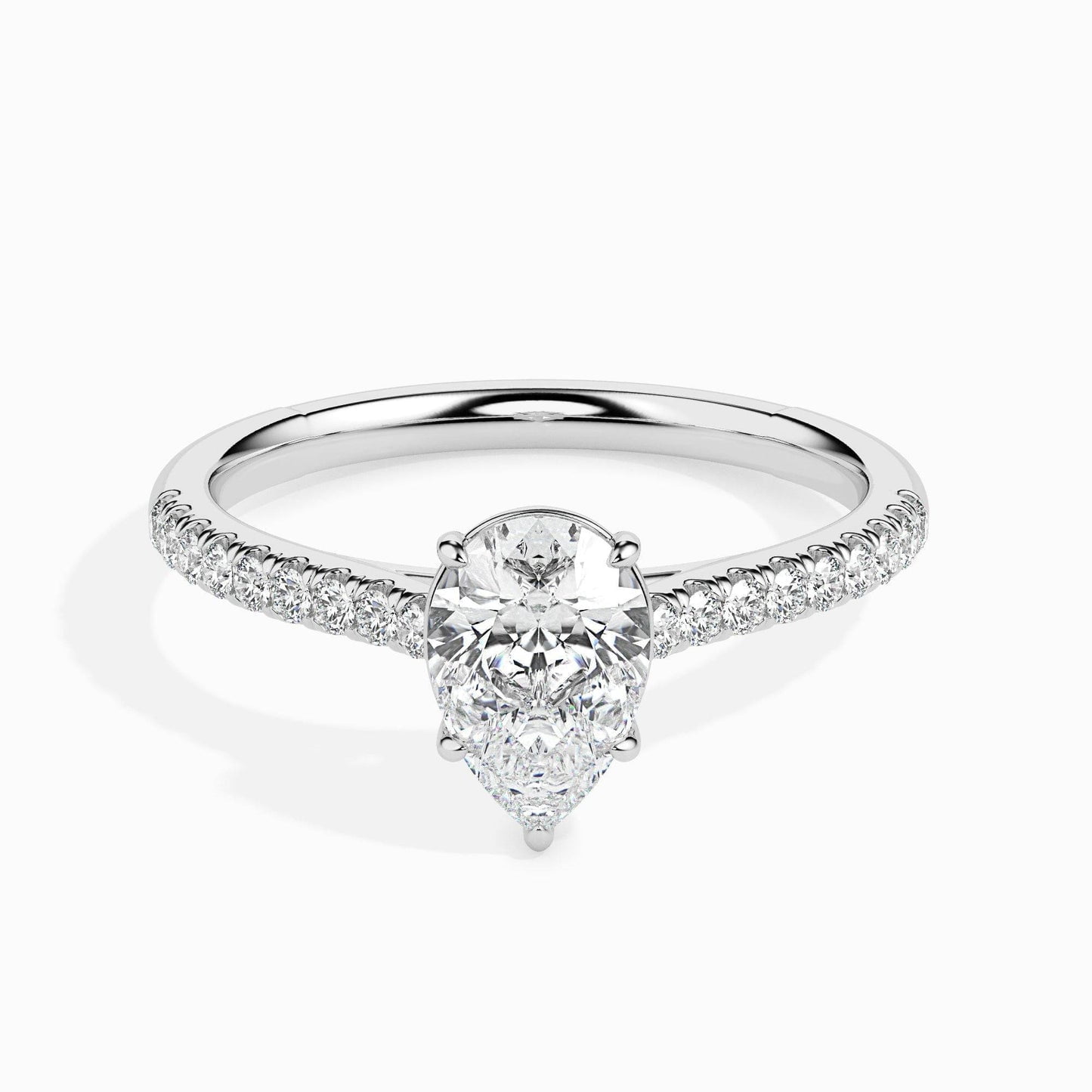 Meryn Jewelry 1.47 Ct Moissanite Pear Cut Engagement Ring - 14K White ...