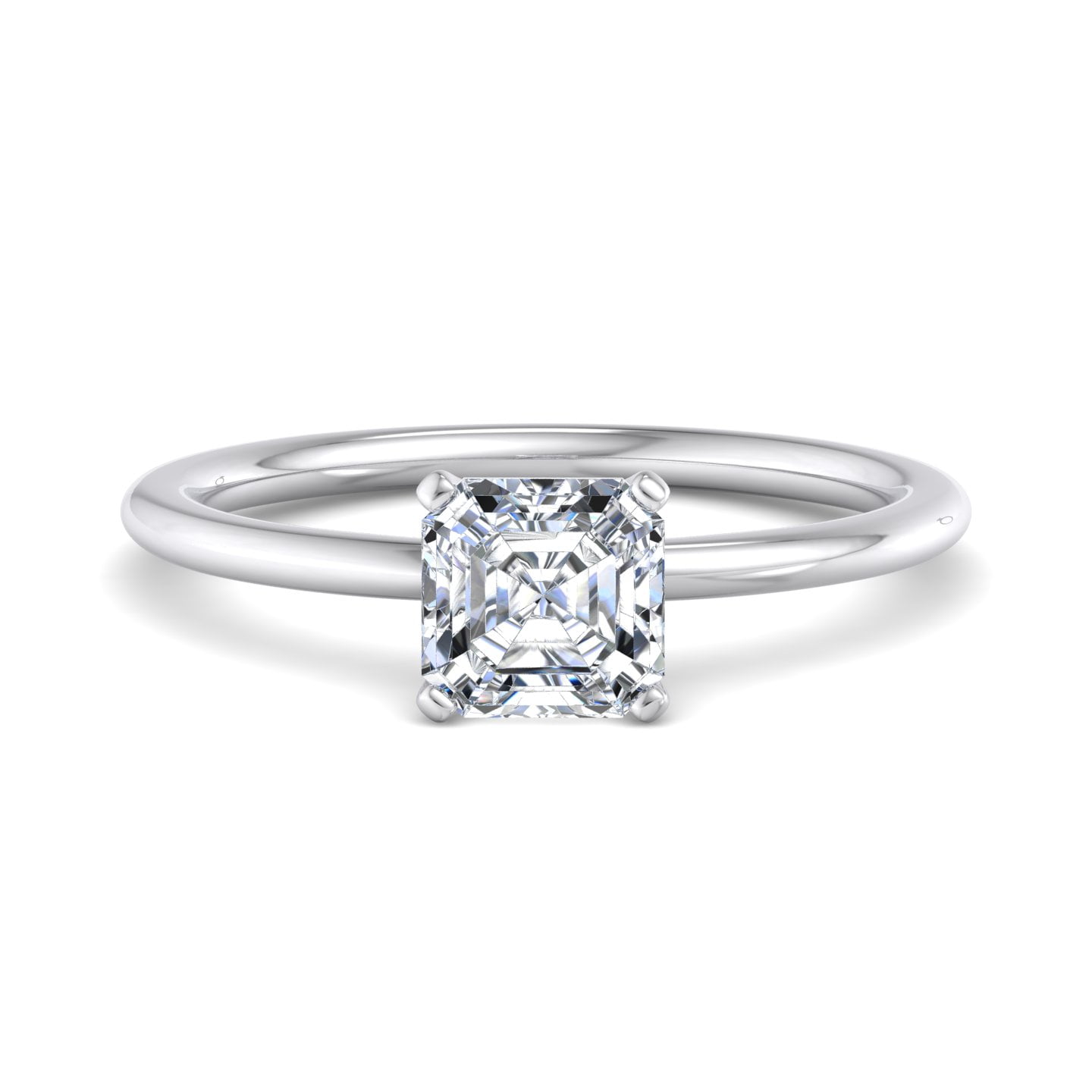 Meryn Jewelry 1.6 Ct Asscher Cut Moissanite Engagement Ring for Women - 14K White Gold Plated ...