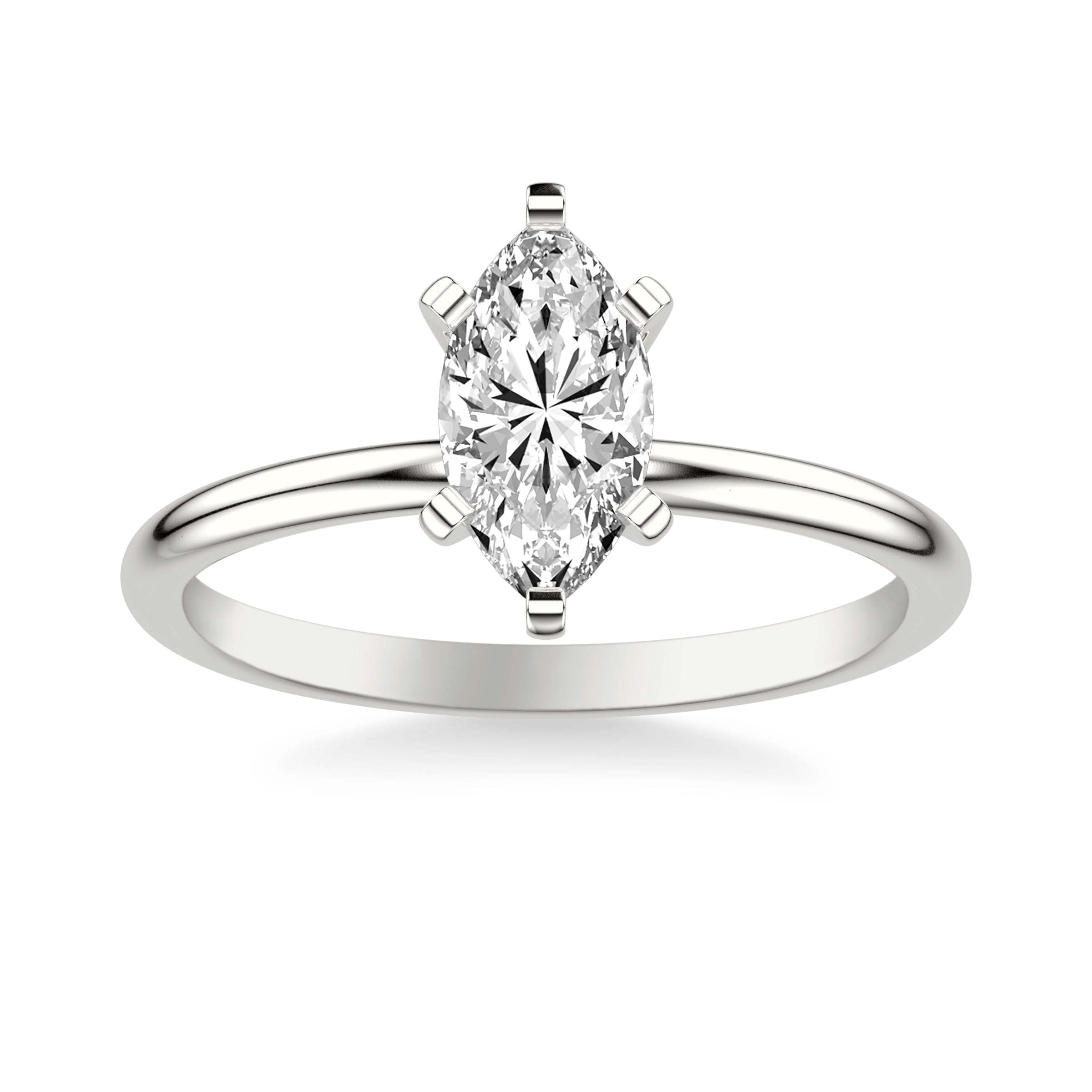 Meryn Jewelry 1.57 Ct Marquise Cut Moissanite Wedding Ring for Women - 14K White Gold Plated ...