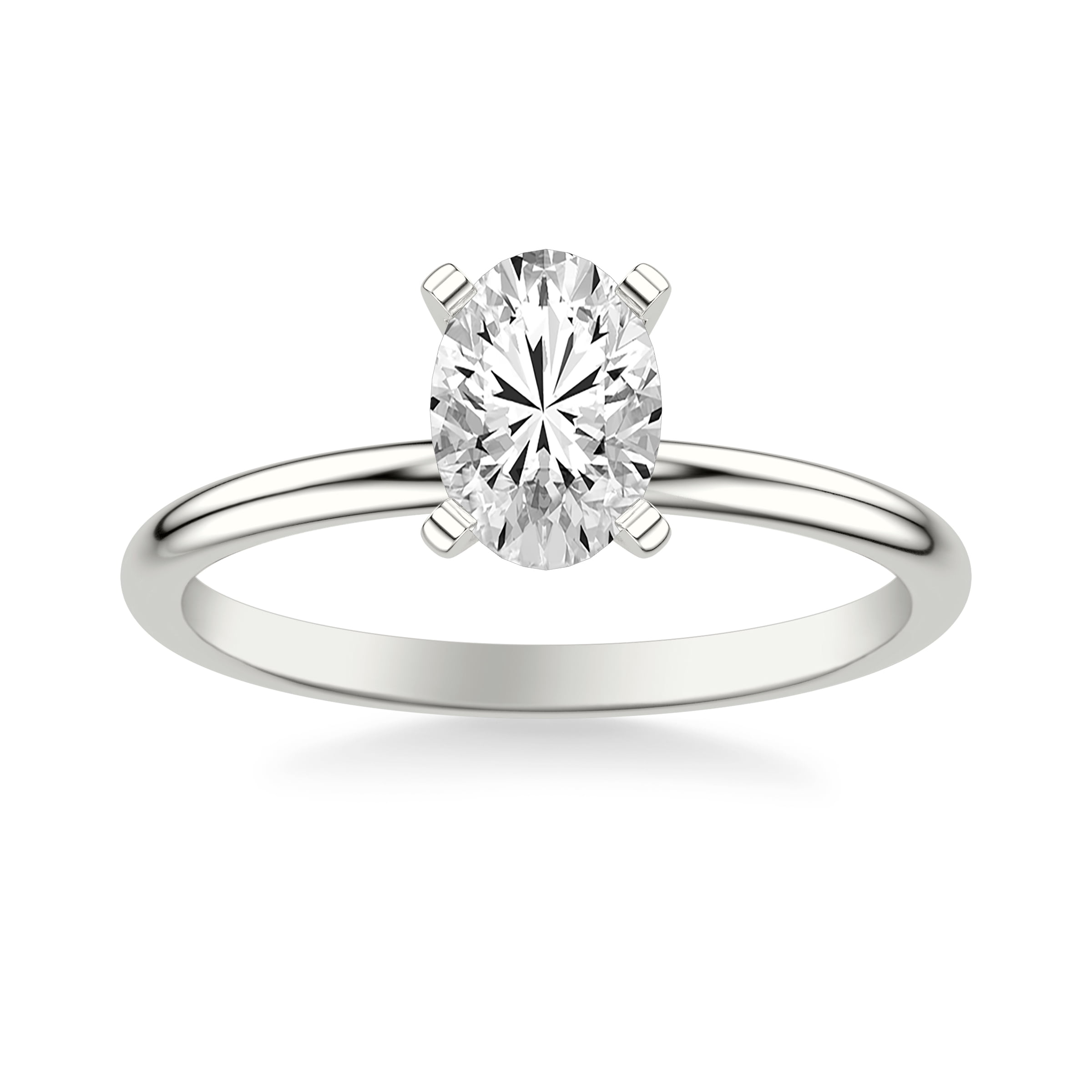 Meryn Jewelry 1.57 Ct Oval Cut Moissanite Engagement Ring - 14K White ...