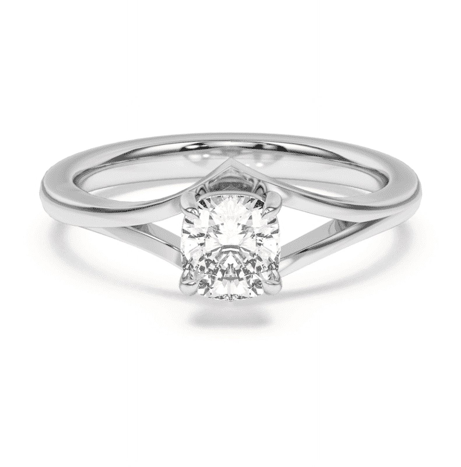 Meryn Jewelry 14K White Gold Plated Split Shank Wedding Ring for Women ...