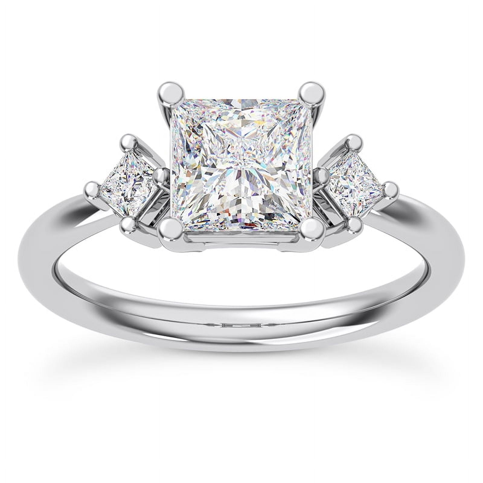 Meryn Jewelry Three Stone Engagement Ring - 1.47 Ct Princess Cut ...