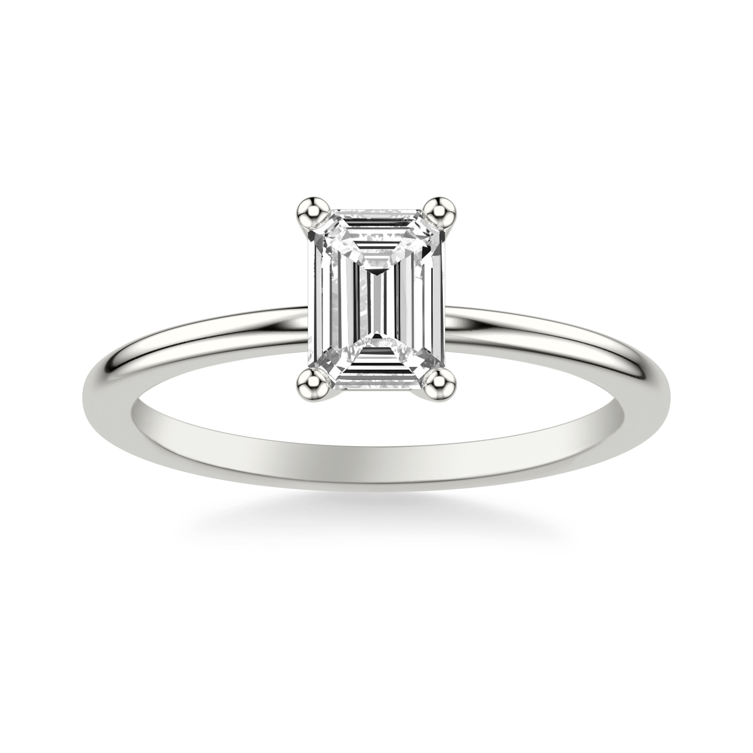 Meryn Jewelry Women's 1.77 Ct Emerald Cut Moissanite Ring - 14K White ...