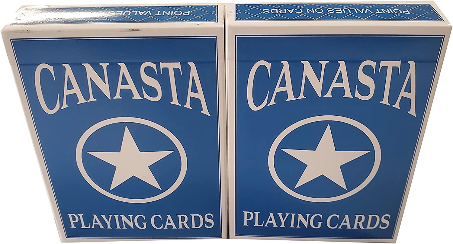 Merz67 LLC 2 Deck Canasta Playing Cards Set w/Points, Blue Back ...