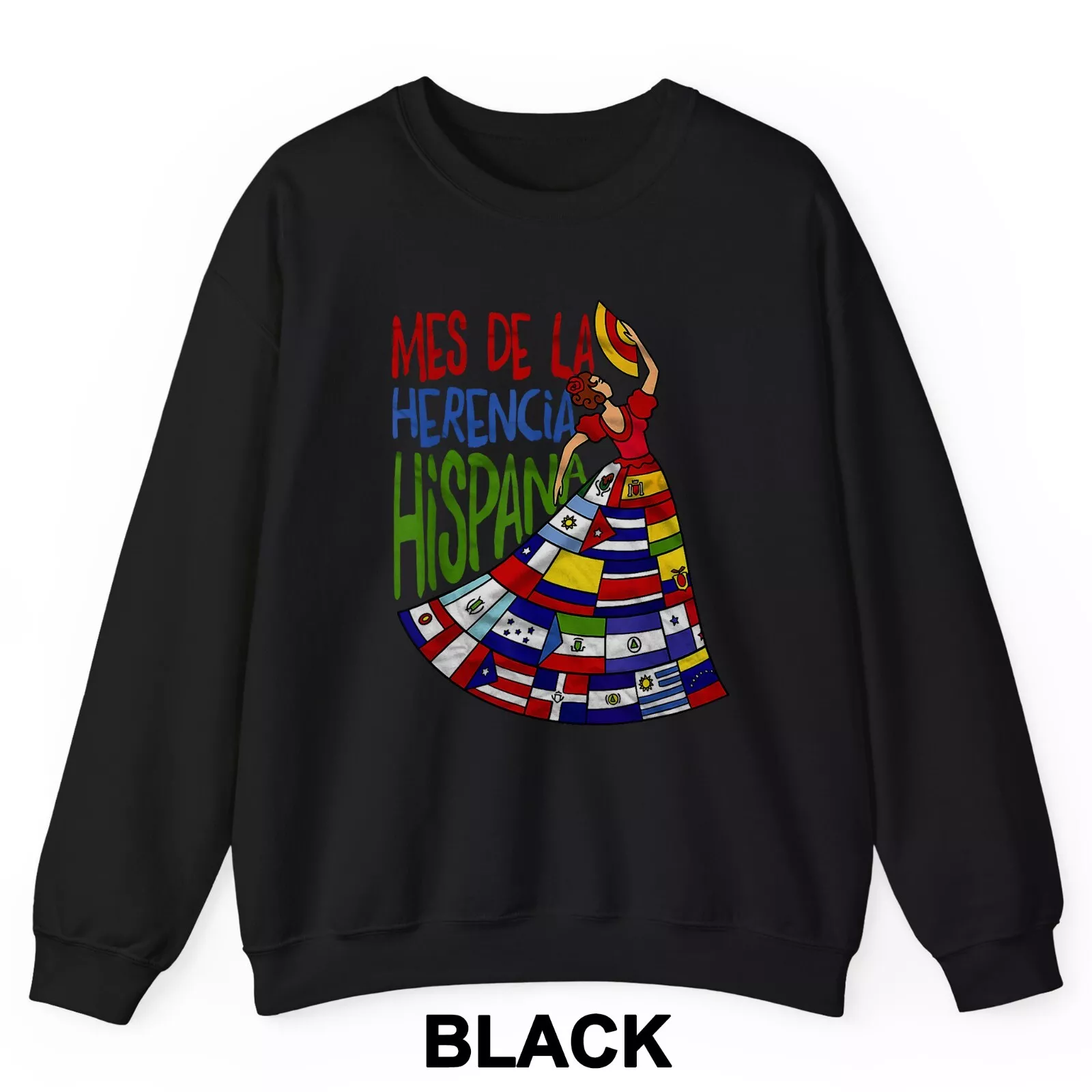 Mes De La Herencia Hispana Hispanic Heritage Month Crewneck Sweatshirt ...