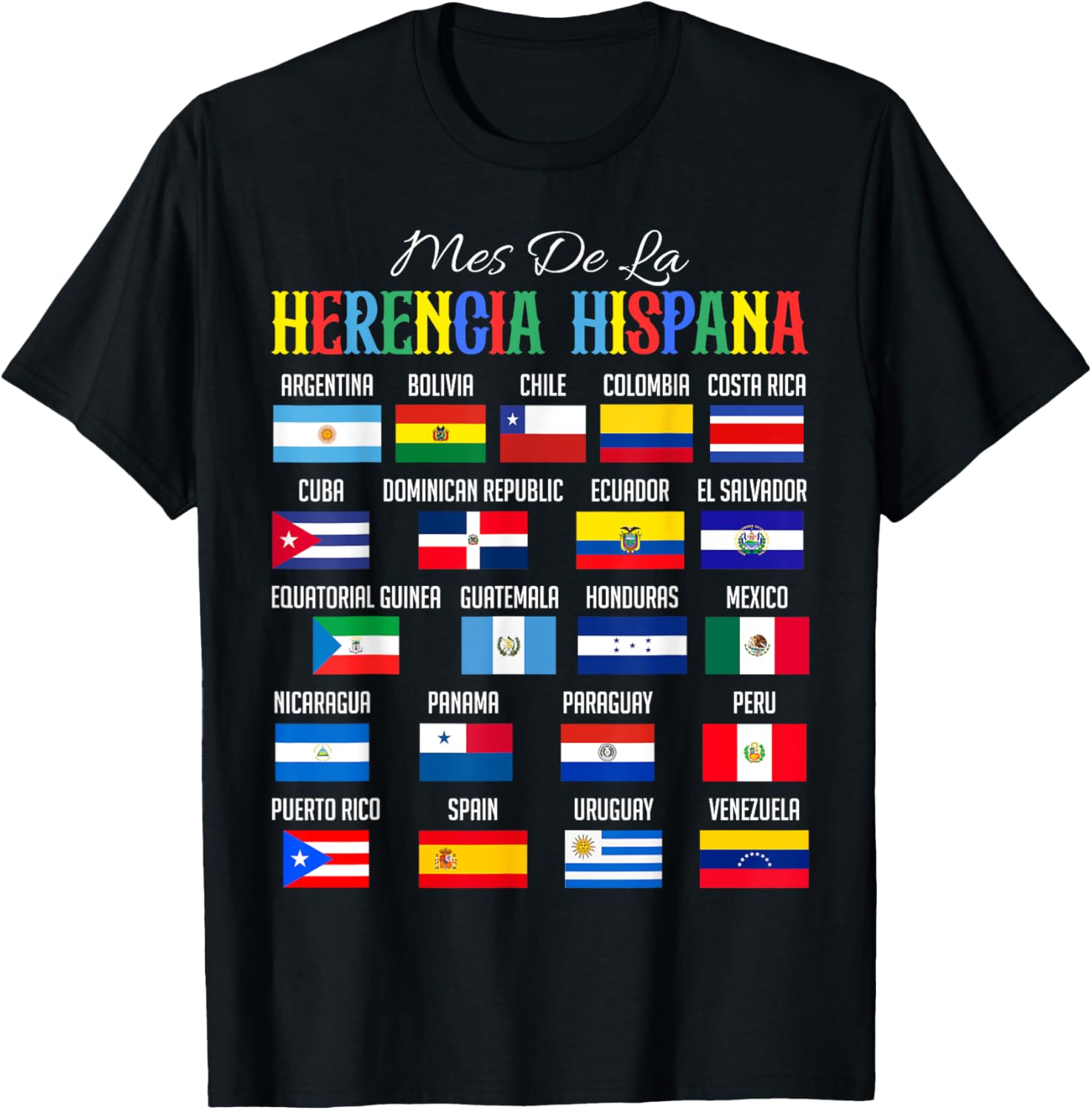Mes De La Herencia Hispana National Hispanic Heritage Month T-Shirt ...