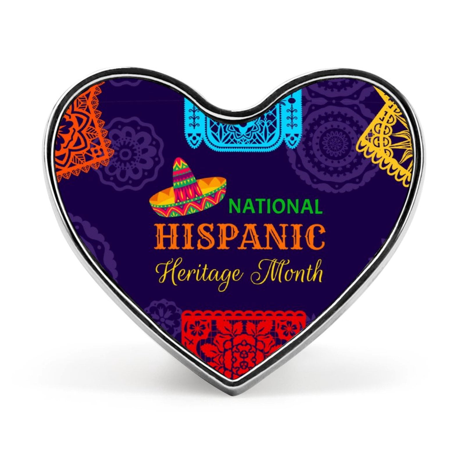 Mes Nacional De La Herencia Hispana Hispanic Heritage Month Pins Heart ...