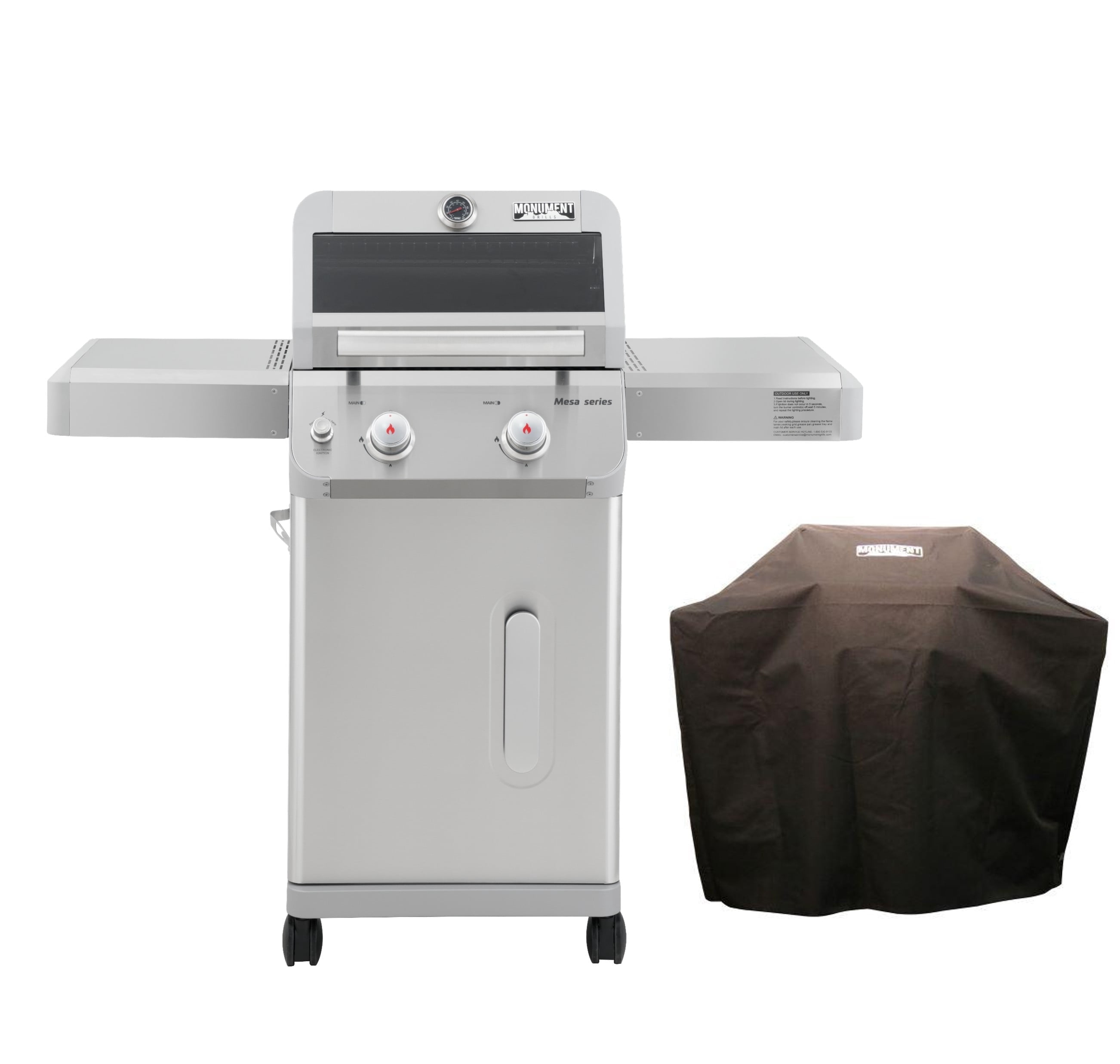 Monument Grills, 2-Burner Propane Gas Grill with Clear View Lid ...