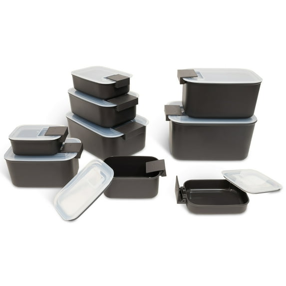 Emeril Lagasse Short and Tall Plastic Rectangular Food Storage Set, 9pc ...
