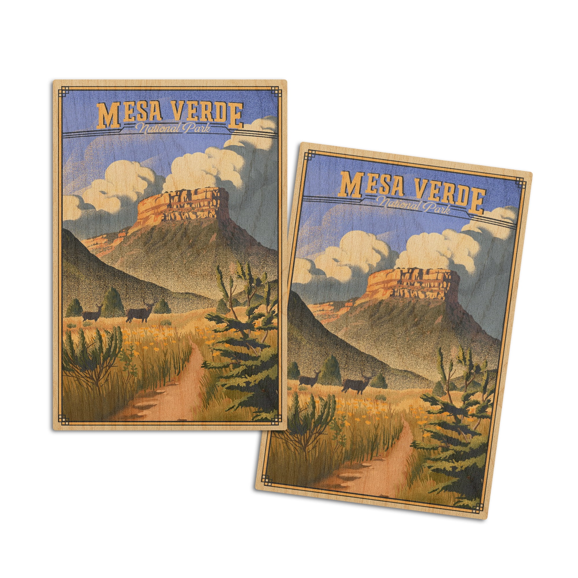Mesa Verde National Park, Colorado, Lithograph (4x6 Birch Wood ...