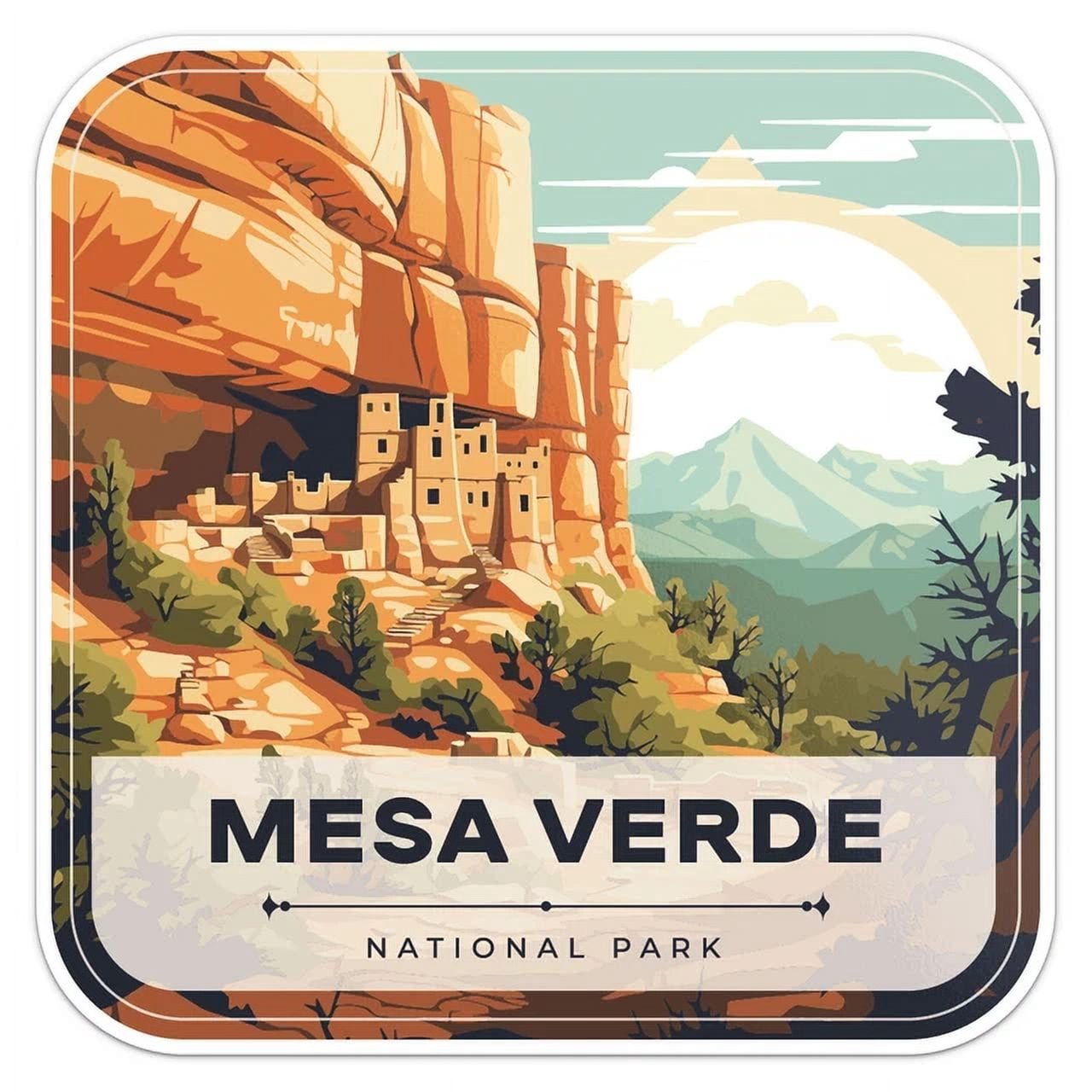 Mesa Verde National Park Usa Decal Sticker Phone Decal Water Bottle ...