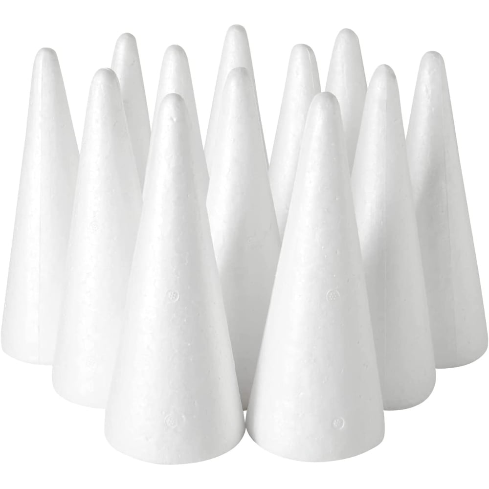 MesaSe 12 Pack Foam Tree Cones for DIY Crafts, Bulk for DIY Christmas ...