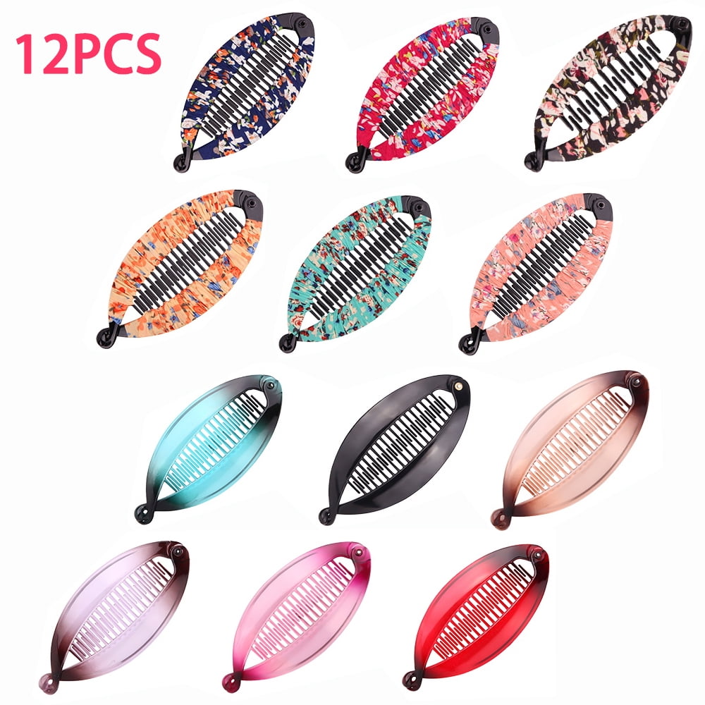 MesaSe 12PCS Hair Clips Clincher Combs Large Vintage Banana Clips Comb ...